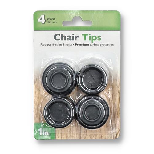 Wholesale 4PK 1'' BLACK RUBBER CHAIR TIPS - GLW