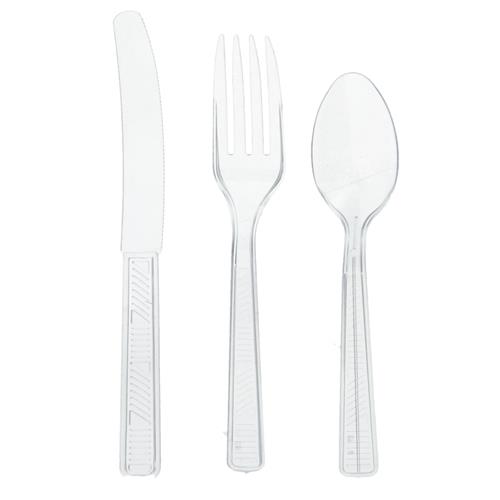 Wholesale 36CT CLEAR PLASTIC COMBO CUTLERY - GLW