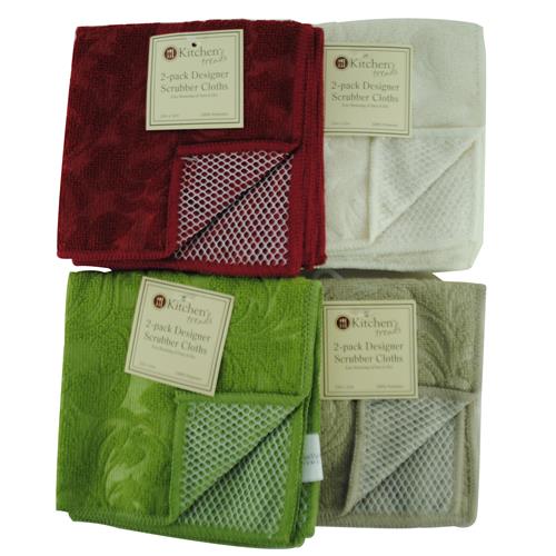 Wholesale Scrubber Cloths Embossed Jacquard Microfiber 4 Ass - GLW