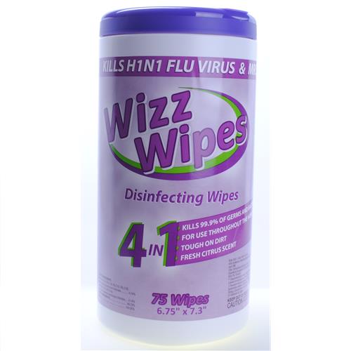 Wholesale WIZZ Wipes - Disinfecting Wipes 6.75""""x7.3"""" Citru - GLW