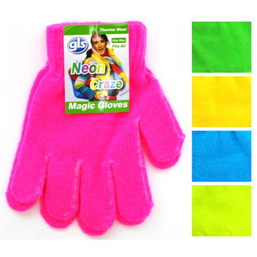 Wholesale Neon Magic Glove Assorted Solid Colors - GLW