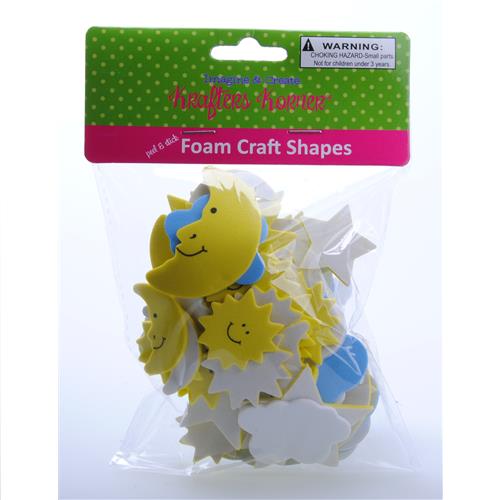 Wholesale Foam Craft Sun, Moon, Cloud Shapes Assorted Colors - GLW