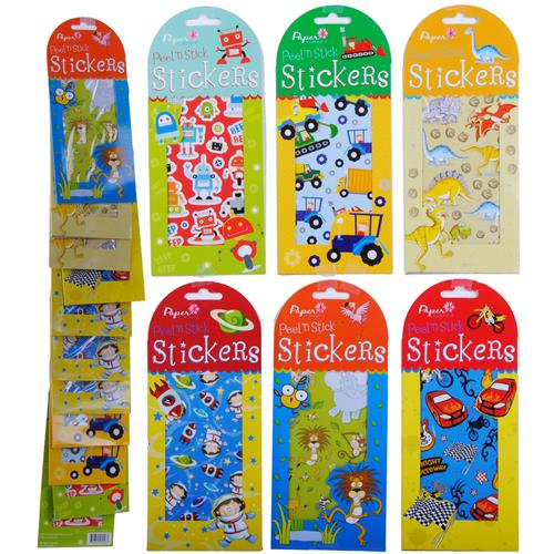 Wholesale Boy Assorted Sticker Pack Clip Strip - GLW