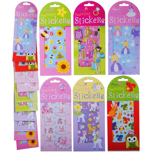 Wholesale Girl Assorted Sticker Pack Clip Strip - GLW
