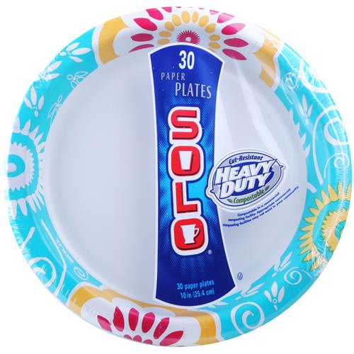 Wholesale Solo Heavy Duty Paper Plate 10"""" w/ Festive Border - GLW