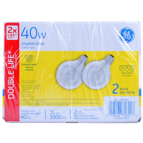 Wholesale GE 40W Crystal Clear G25 Globe Bulb - GLW