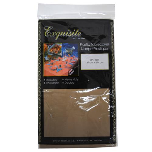 Wholesale Gold Plastic Table Cover 54"""" x 108"""" - GLW