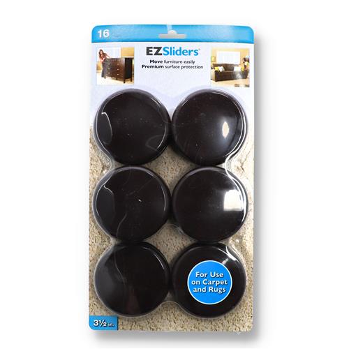 Wholesale Z16PK 3-1/2'' BROWN ROUND HARD EZ SLIDERS - GLW