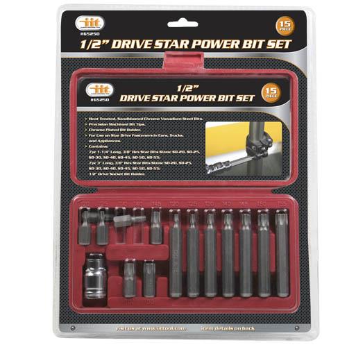 Wholesale 15PC 1/2"" Drive Star Power Bit Set - GLW