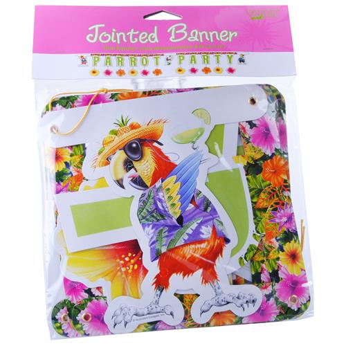 Wholesale Parrot Party Banner 15"""" x 17"""" - GLW