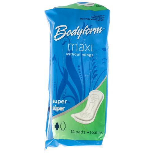 Wholesale Body Form Maxi-Pads Super 14ct - GLW