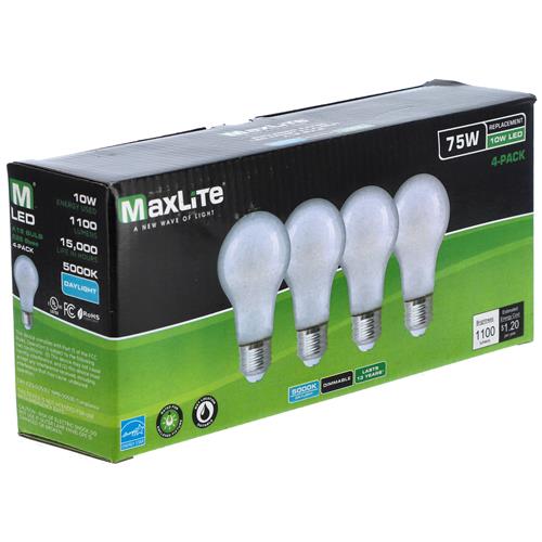 Wholesale Z4PK 10=75W LED A19 FROSTED BULB DAYLIGHT - GLW