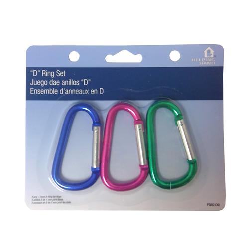 Wholesale Z3pc CARABINER D RING KEY CHAIN - GLW