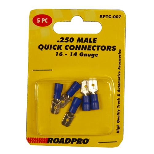 Wholesale 5pk .25 MALE QUICK CONNECTORS 16-14 GAUGE - GLW
