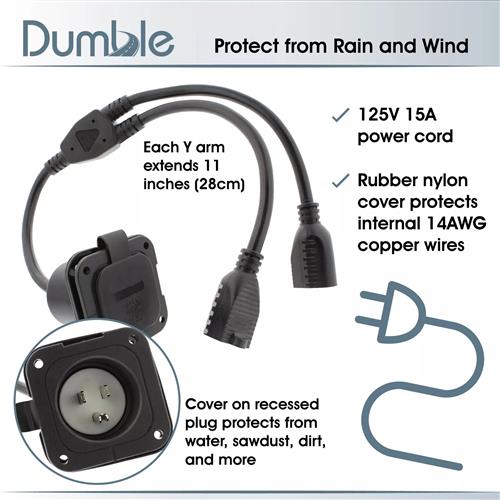 Wholesale ZDUMBLE 15AMP 2 WAY Y SPLITTER EXTENSION CORD - GLW