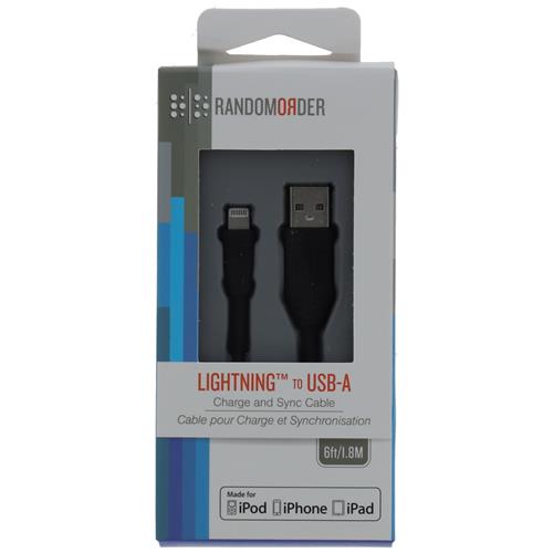 Wholesale Z6' LIGHTNING CHARGE & SYNC CABLE BLACK - GLW